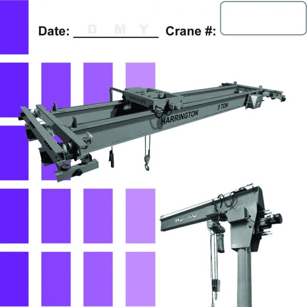 Overhead Crane Jib Crane Daily Checklist Caddy - First Quality Forklift ...
